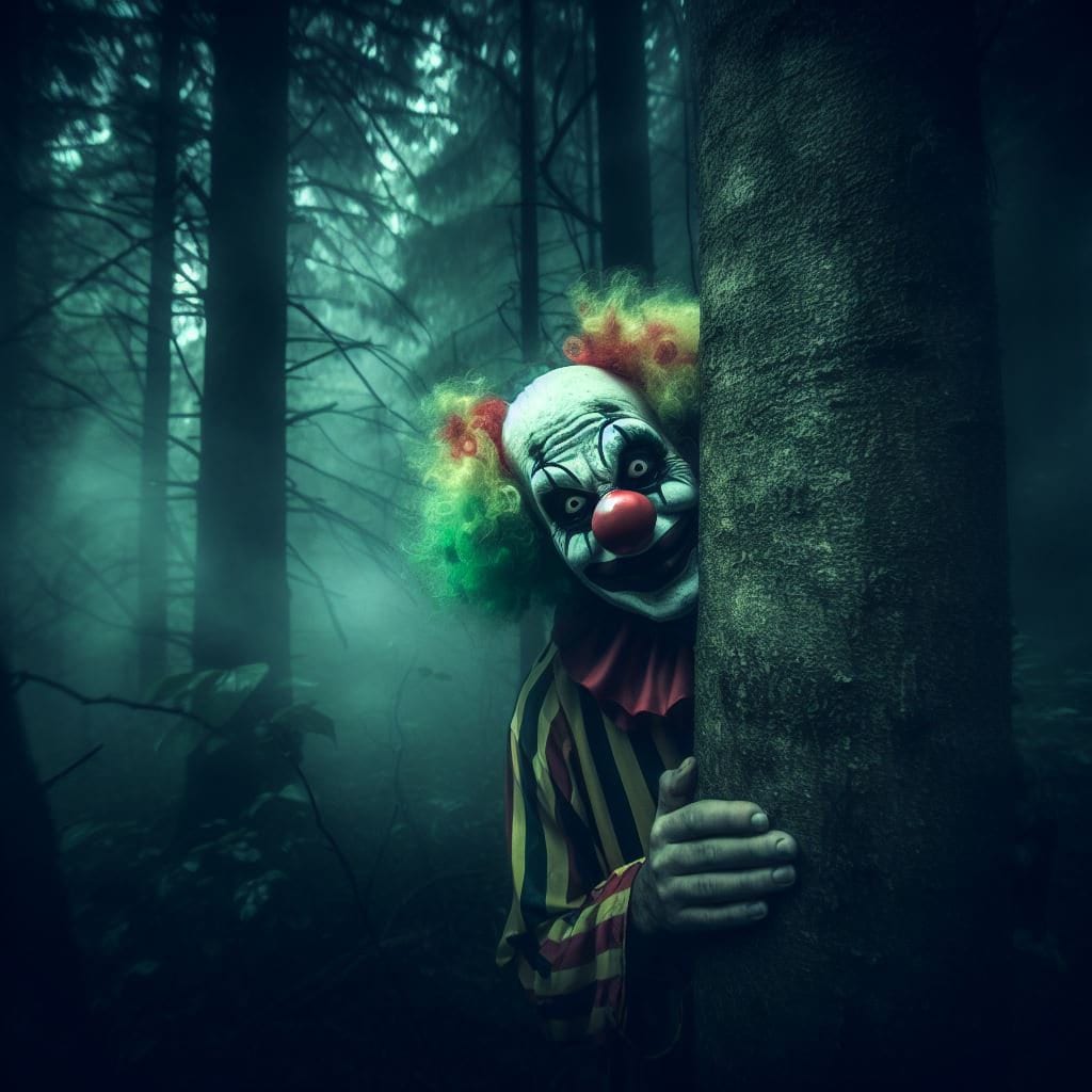 100 Creepy Clowns Peeking Images Photos for Dark Creepy Journaling ...