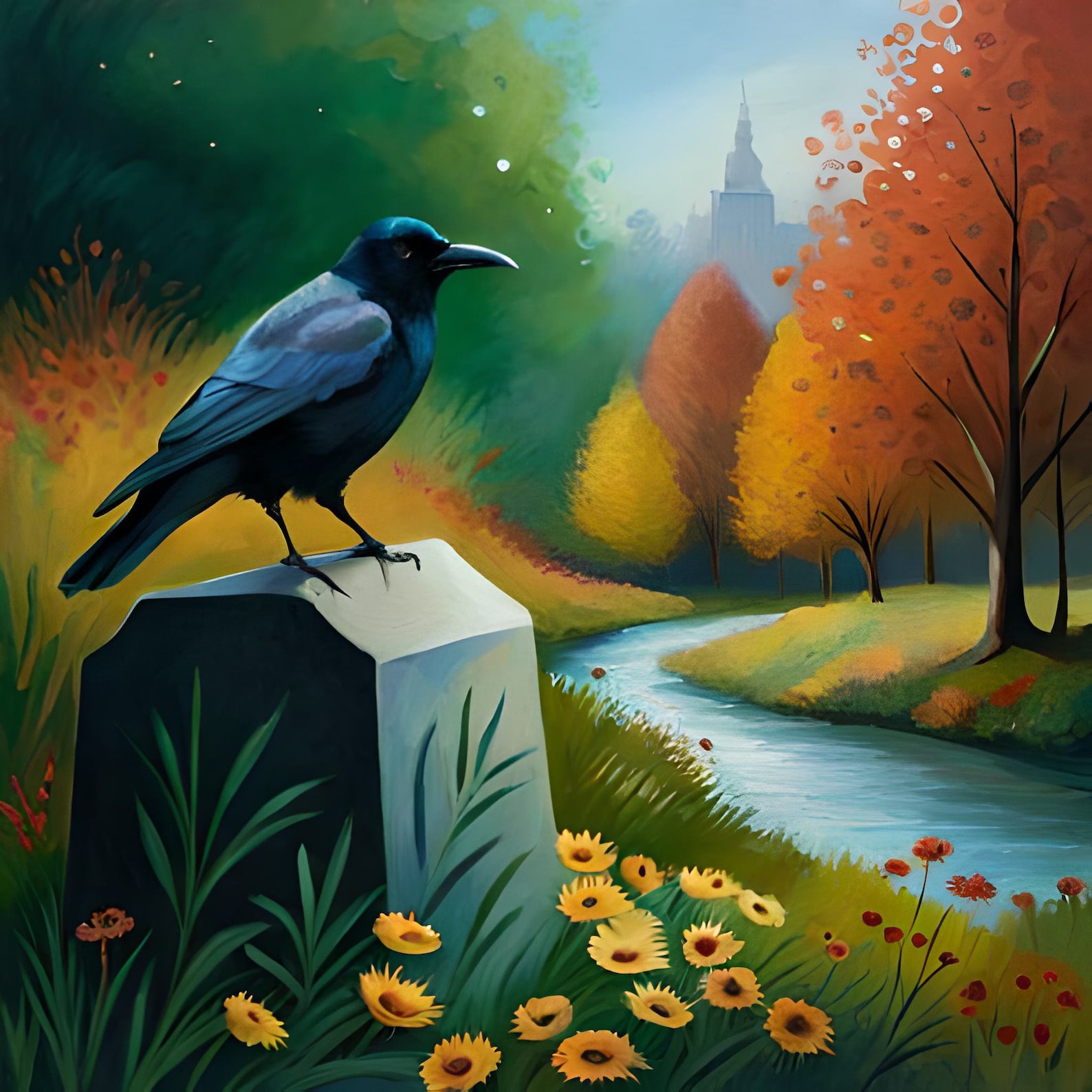 100 Crows on Tombstones Images Photos for Dark Creepy Journaling ...