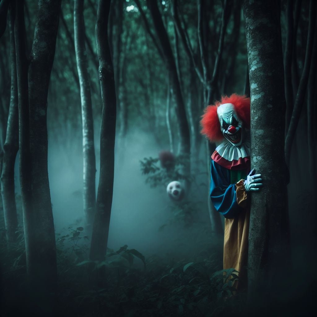 100 Creepy Clowns Peeking Images Photos for Dark Creepy Journaling ...