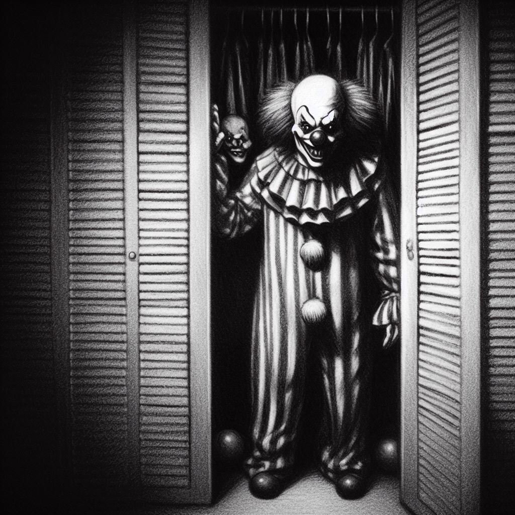100 Creepy Clowns Peeking Images Photos for Dark Creepy Journaling ...