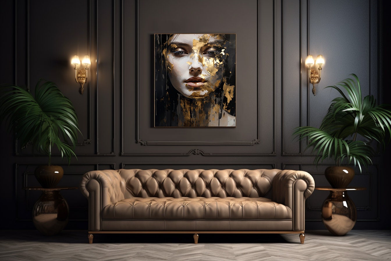 Beautiful Lady Artwork, Printable Digital Wallpaper, Instant Download ...