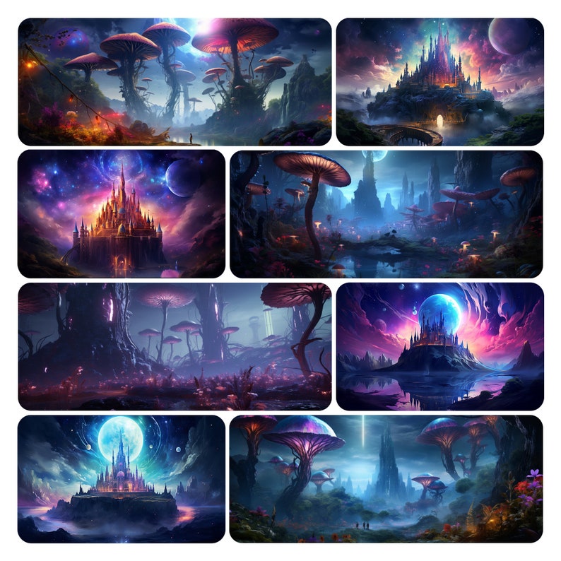 45 Fantasy Alien Planet Landscape Wallpapers Bundle - Day & Night ...