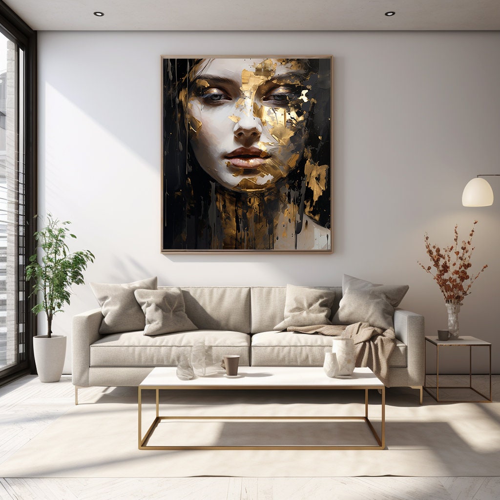 Beautiful Lady Artwork, Printable Digital Wallpaper, Instant Download ...