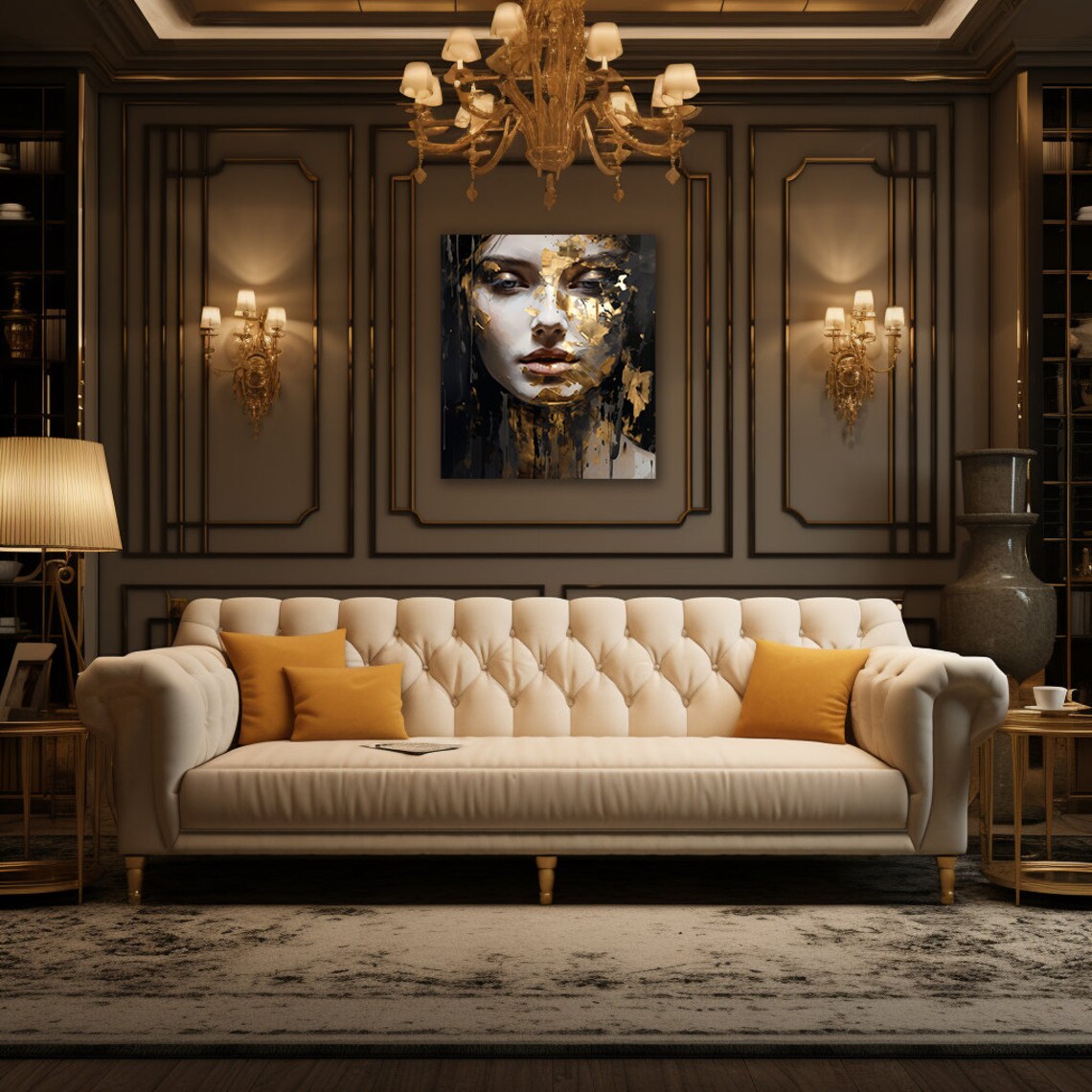 Beautiful Lady Artwork, Printable Digital Wallpaper, Instant Download ...