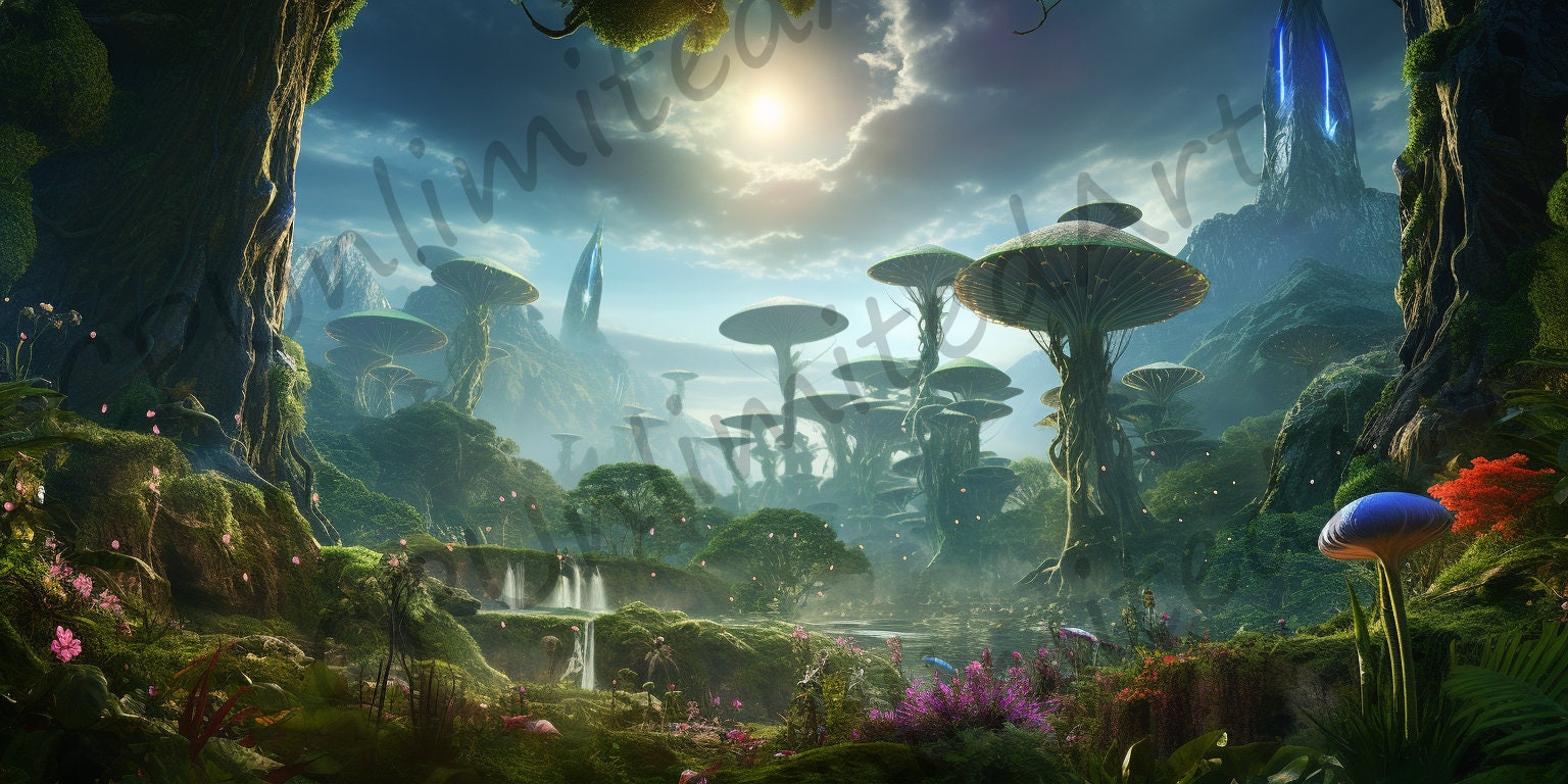 45 Fantasy Alien Planet Landscape Wallpapers Bundle - Day & Night ...