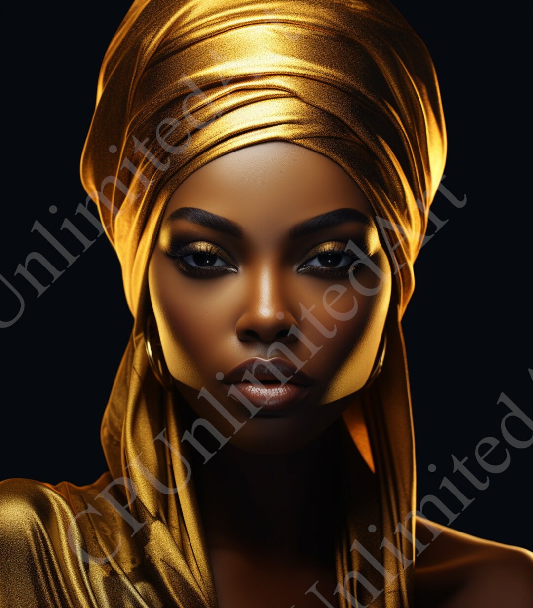 Beautiful African Lady Artwork, Printable Digital Wallpaper, Instant ...