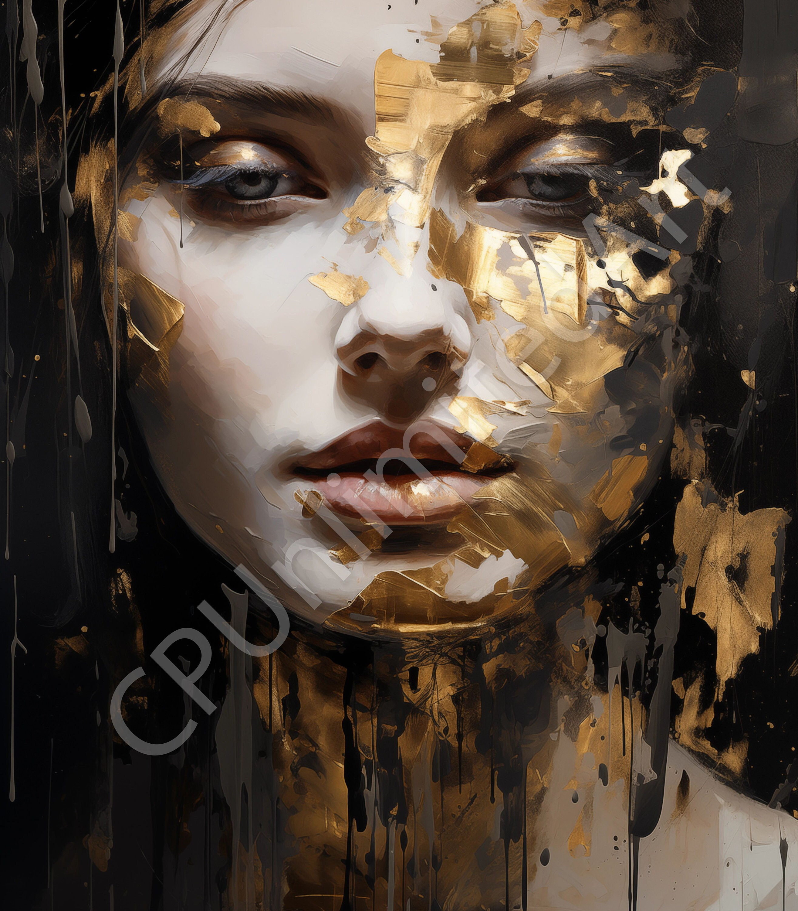 Beautiful Lady Artwork, Printable Digital Wallpaper, Instant Download ...