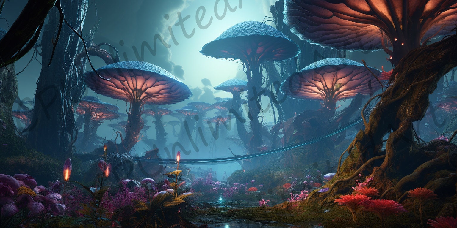 45 Fantasy Alien Planet Landscape Wallpapers Bundle - Day & Night ...