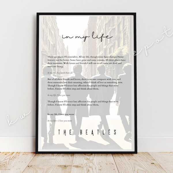 In My Life Beatles - Etsy