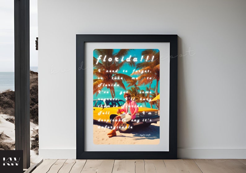 Florida Lyrics Taylor Swift Prints Ttpd Album 1980's Style Swiftie ...