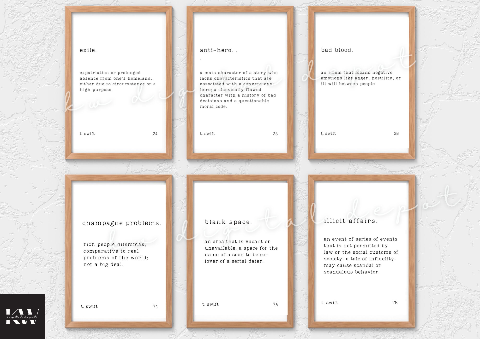 Bundle Set Taylor Swift Posters Minimalist Art Decor Swiftie Fans Gifts ...