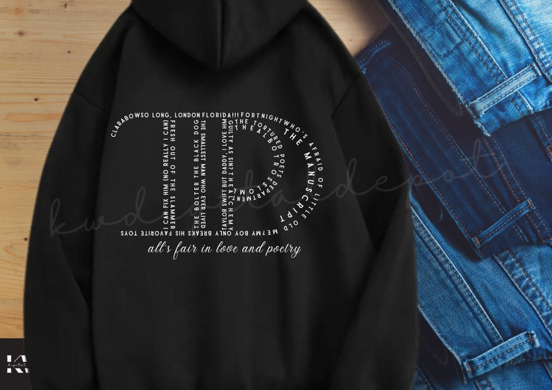 Women's Black Hoodie Sweatshirt Taylor Swift Merch TPD Album Release ...