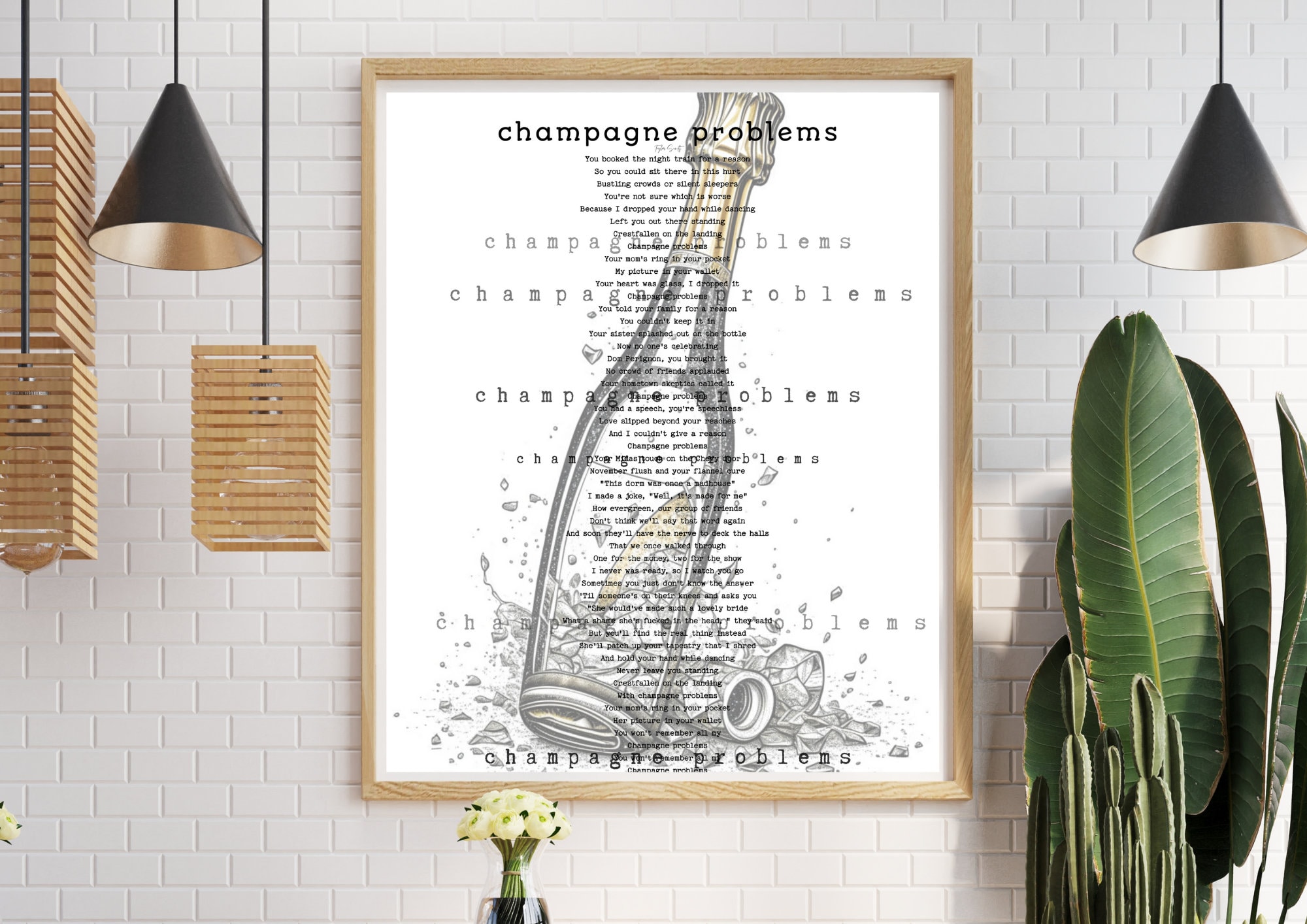 Champagne Problems Lyrics Wall Decor Printable Instant Downloads Png ...