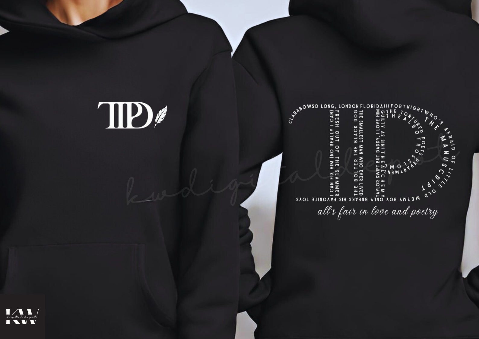 Women's Black Hoodie Sweatshirt Taylor Swift Merch TPD Album Release ...