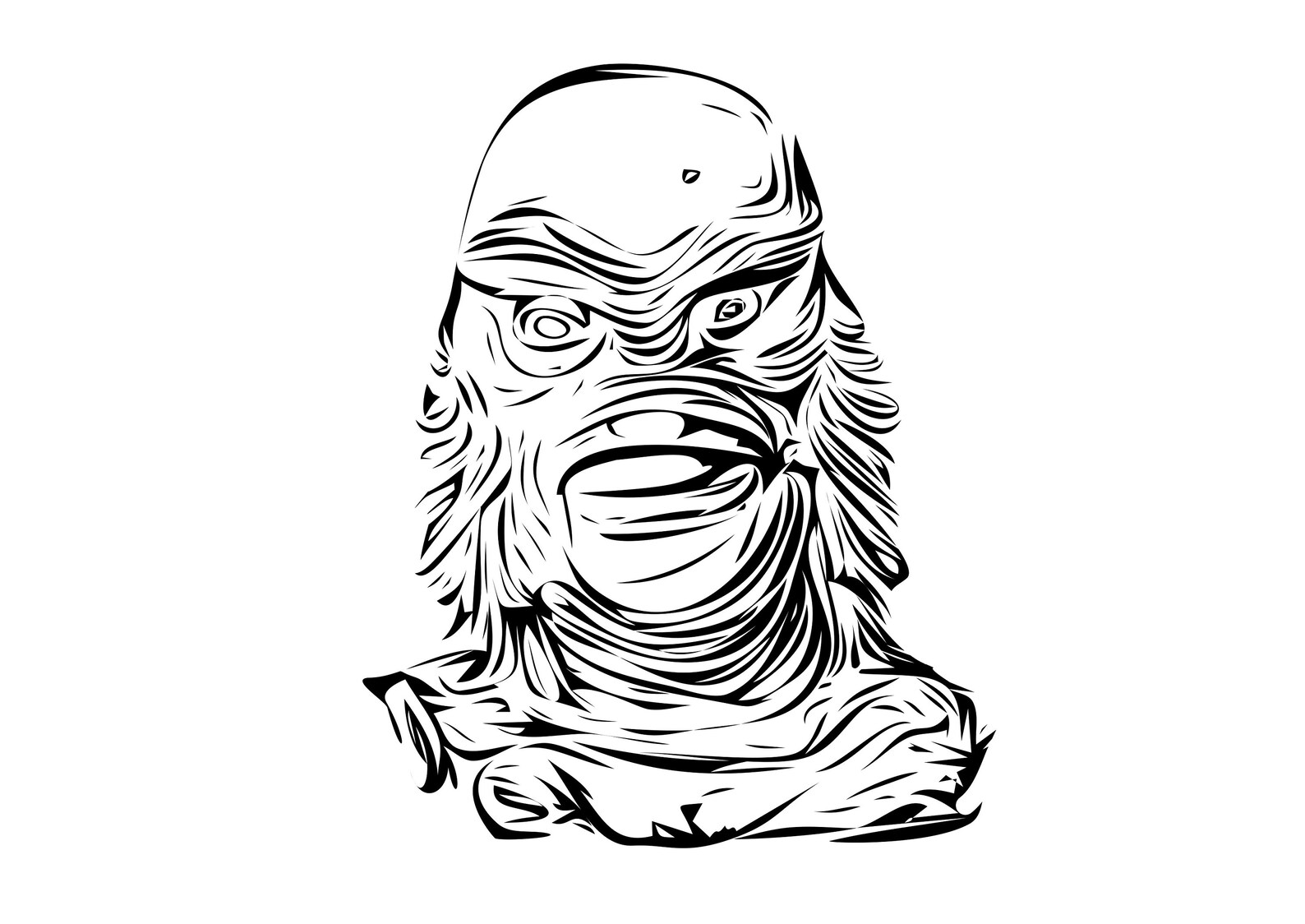 Horror SVG, Classic Horror Character, Creature From the Black Lagoon ...