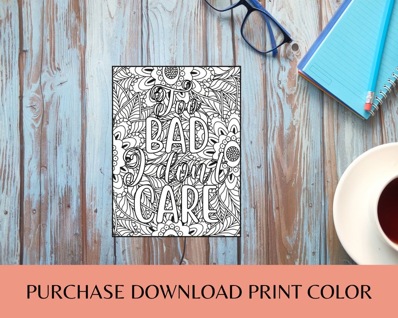 40 Adult Coloring Pages Funny Quotes/sarcasm Coloring Book, Adult ...