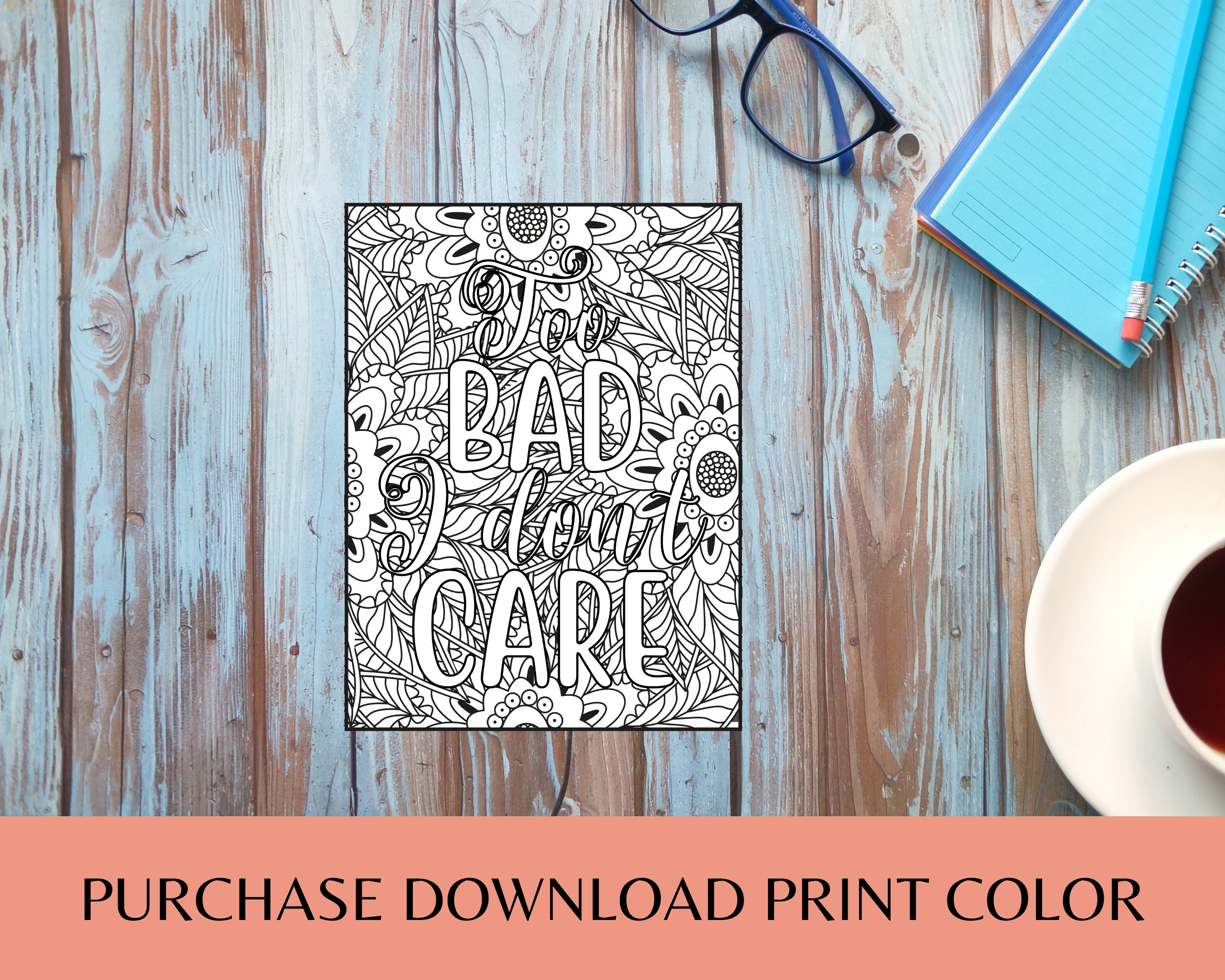 40 Adult Coloring Pages Funny Quotes/sarcasm Coloring Book, Adult ...