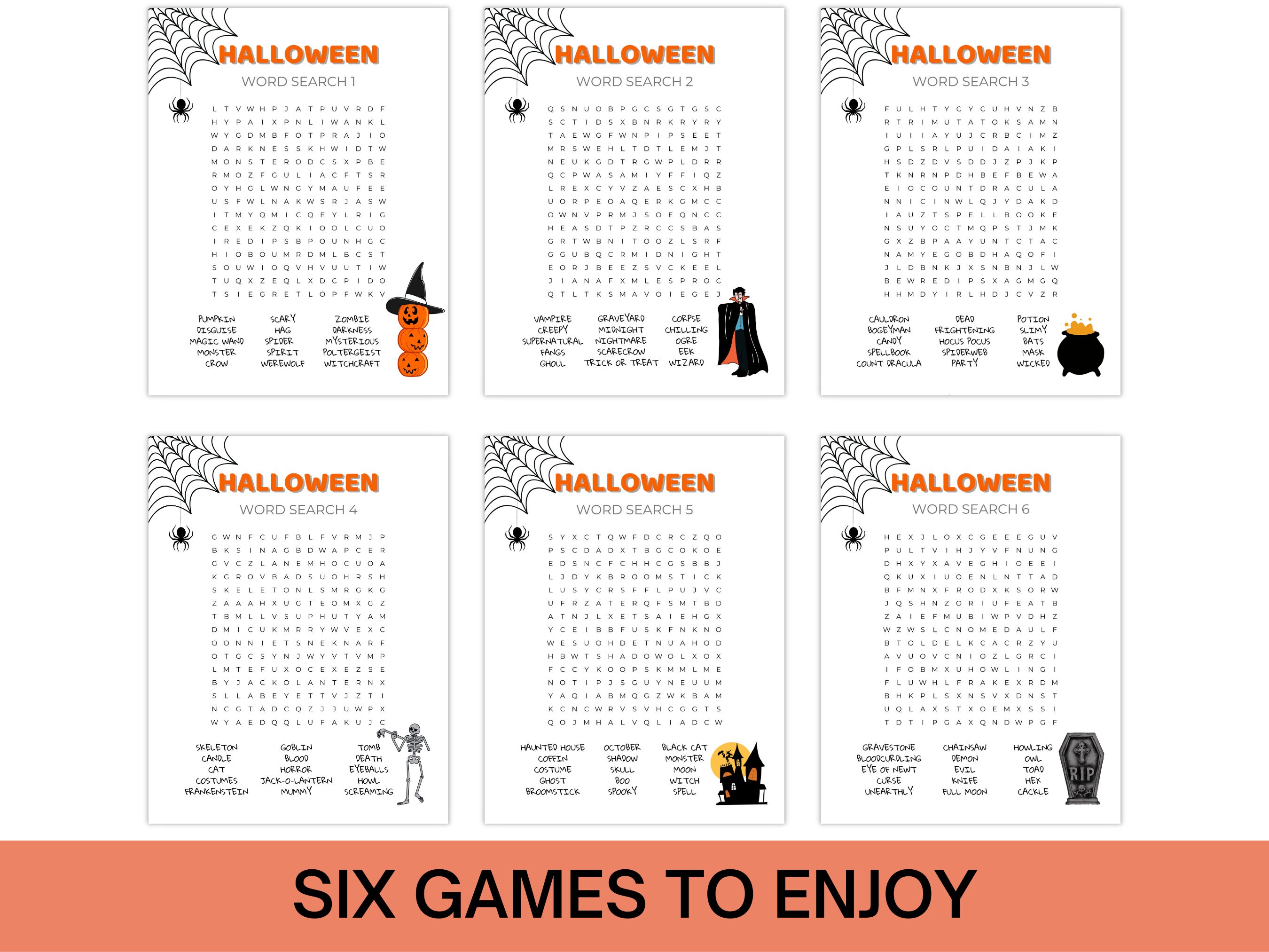 Halloween Word Search Game Halloween Printable Games - Etsy UK