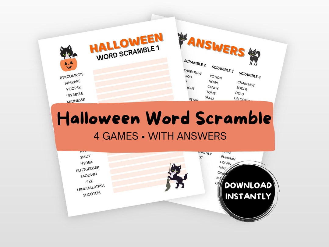 Halloween Word Scramble Game | Halloween Printable Game | Halloween ...