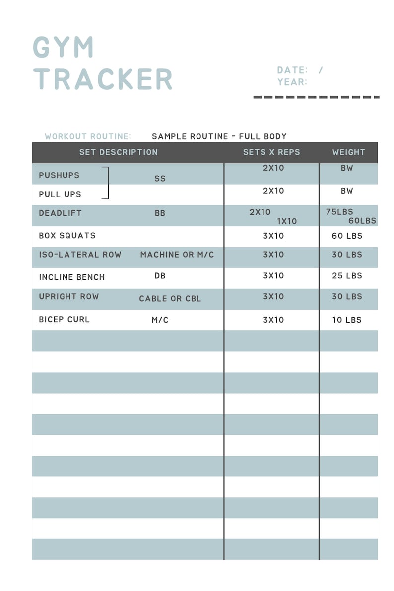 The THICCC Gym Tracker - 200 Page Gym Tracker Gym Journal Track Gym ...