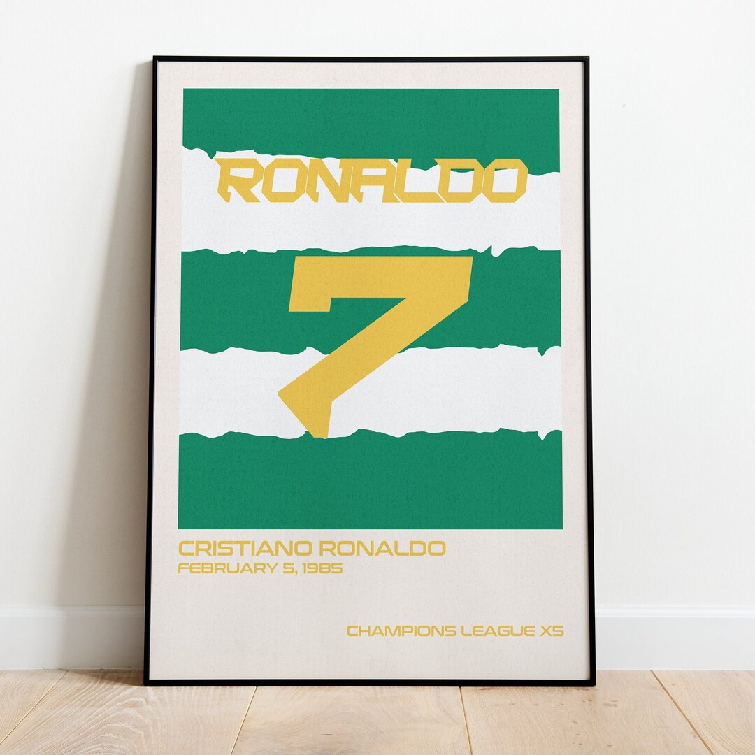 Cristiano Ronaldo Fc Sporting Number 7 Minimalist Green Colour Poster ...