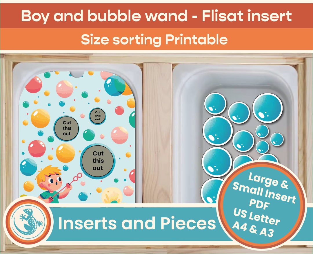Flisat Insert Help Boy Sort Bubbles by Size, Matching Activity ...
