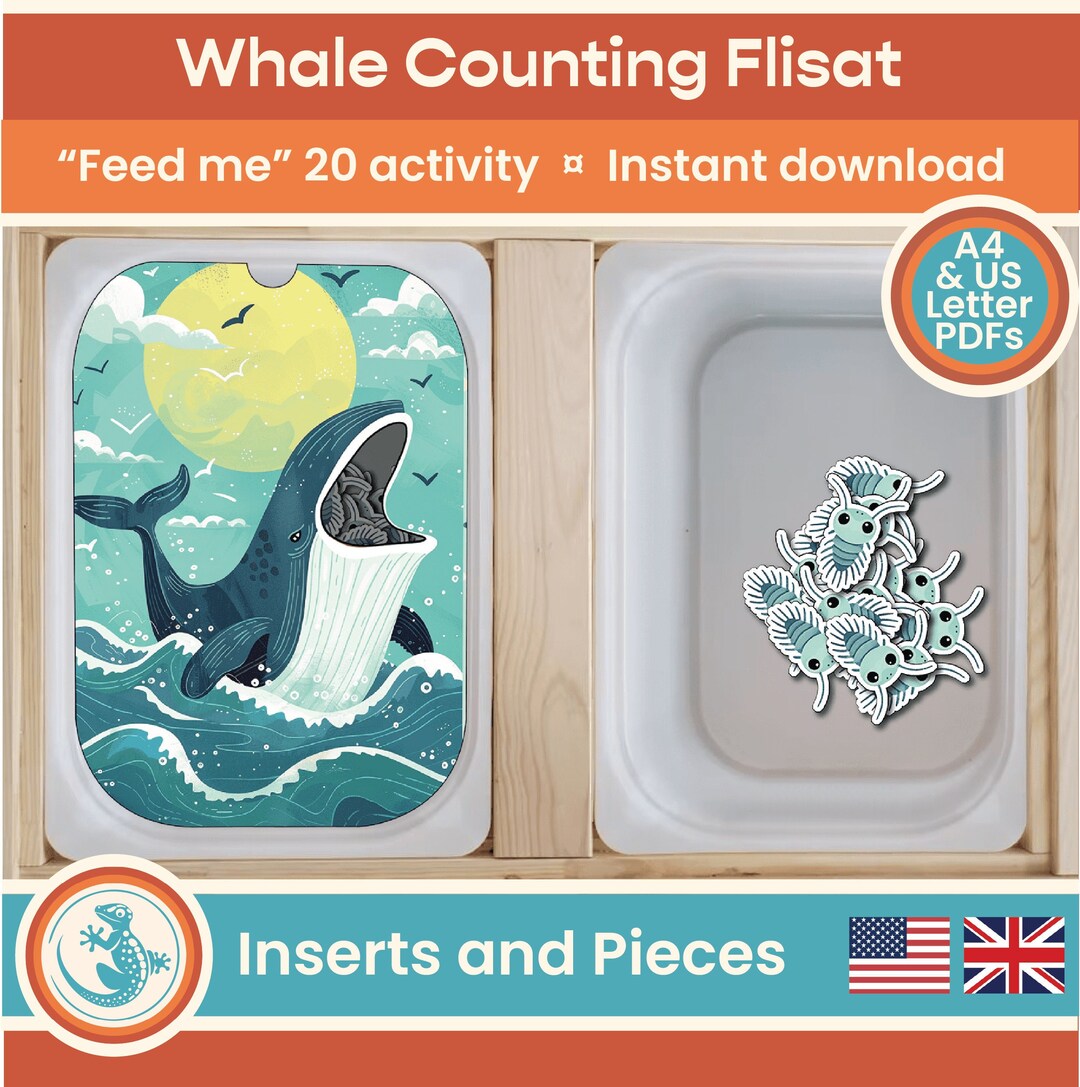 Feed the Whale Flisat Insert, Counting to 20 Activity, Printable ...