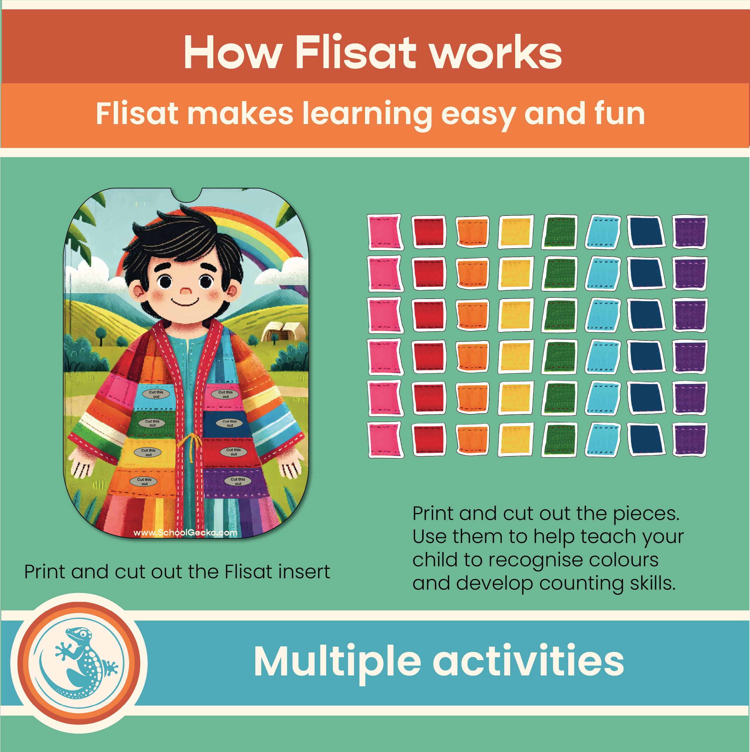 Flisat Insert Bible Study Printable: Joseph’s Coat, Color Sort, Instant ...