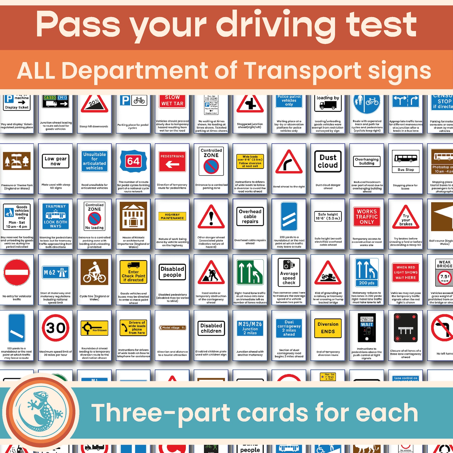 COMPLETE 628 UK Road Traffic Signs Flashcards Printable, Pass Your ...