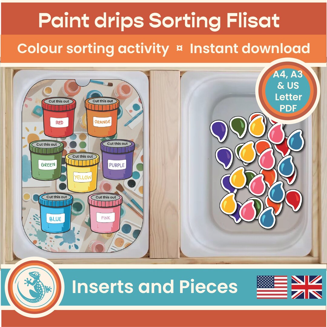 Colour Sort the Paint Drops Into Pots Flisat Activity: Trofast Instant ...