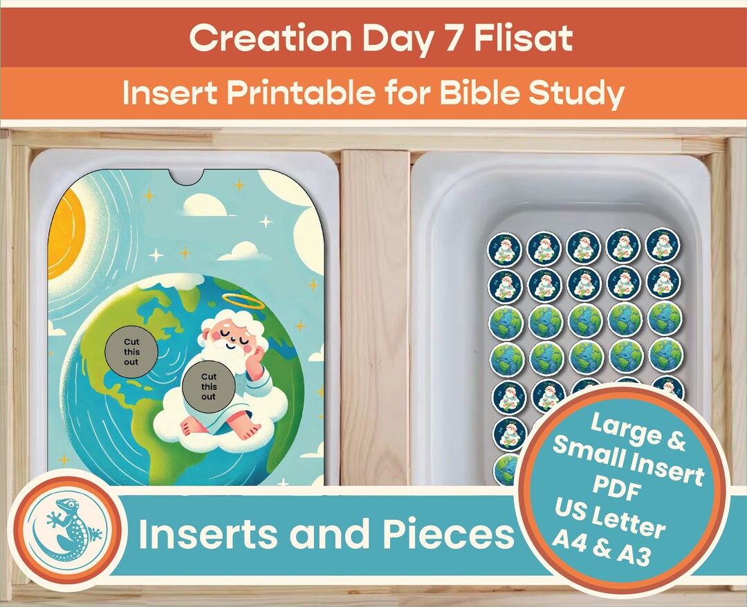 Flisat Insert Bible Study Printable Creation Day 7, God Rested, Instant ...