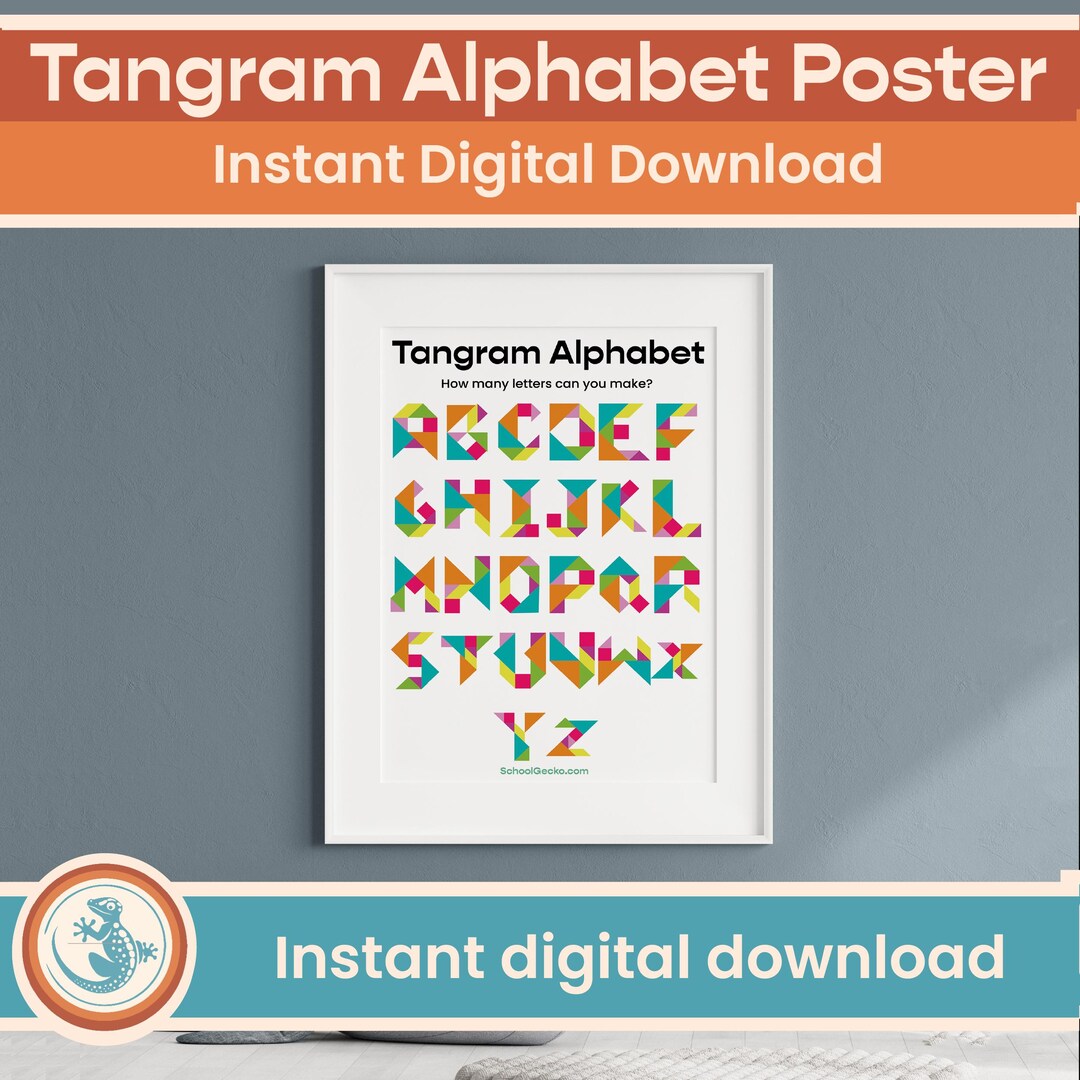 Tangrams Alphabet Poster Digital Printable Poster – KS1 Maths Geometry ...