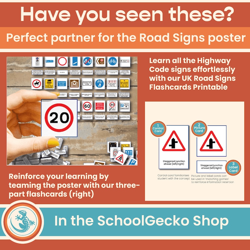 UK Highway Code Road Traffic Signs Wall Poster Printable, Instant ...