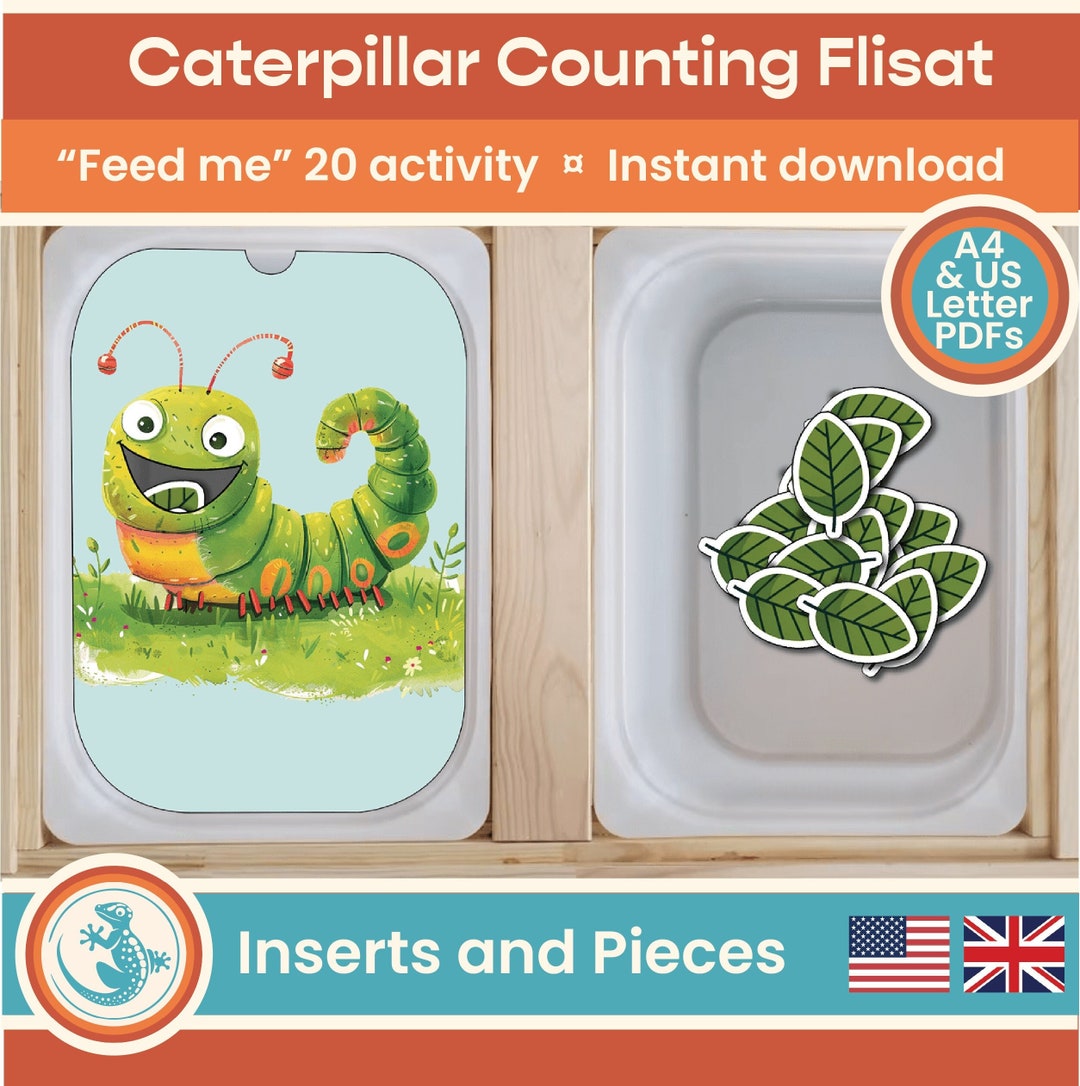 Feed the Caterpillar Flisat Insert, Counting to 20 Activity, Printable ...