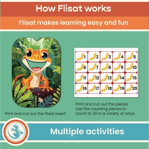 Feed the Gecko Flisat Insert, Counting to 20 Activity, Printable ...