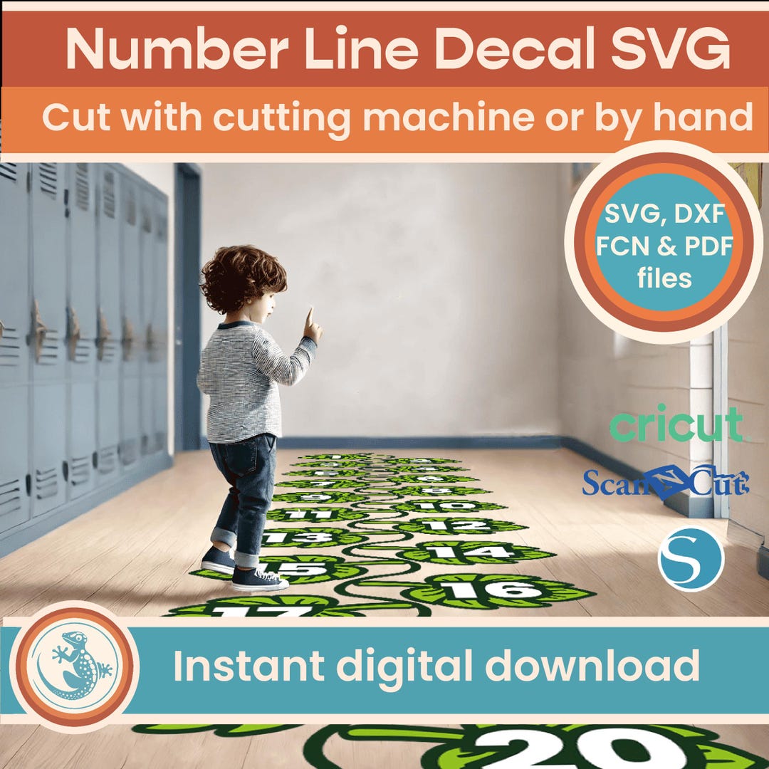 Number Vine Number Line SVG – Modular Floor/wall Counting Decal ...