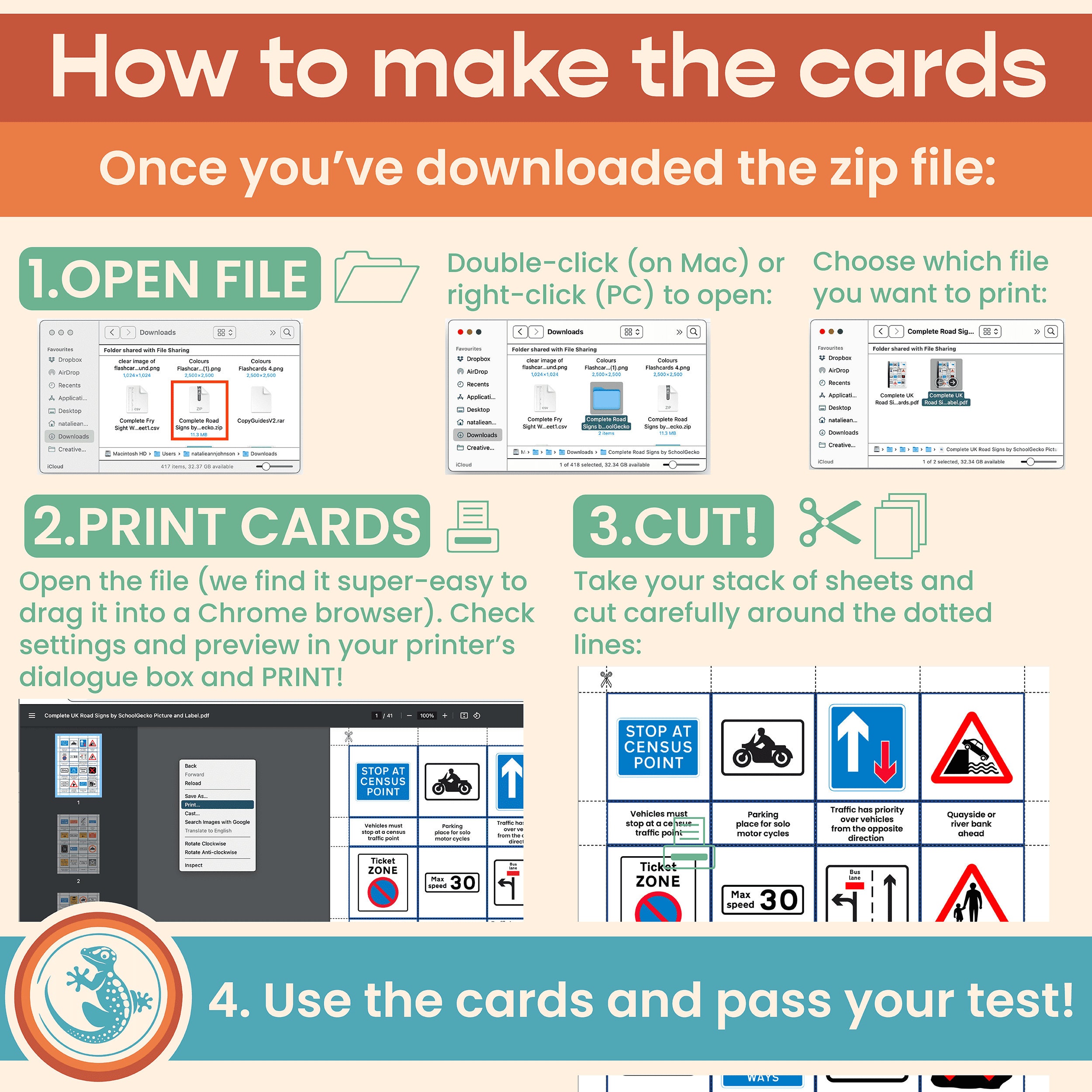 COMPLETE 628 UK Road Traffic Signs Flashcards Printable, Digital ...