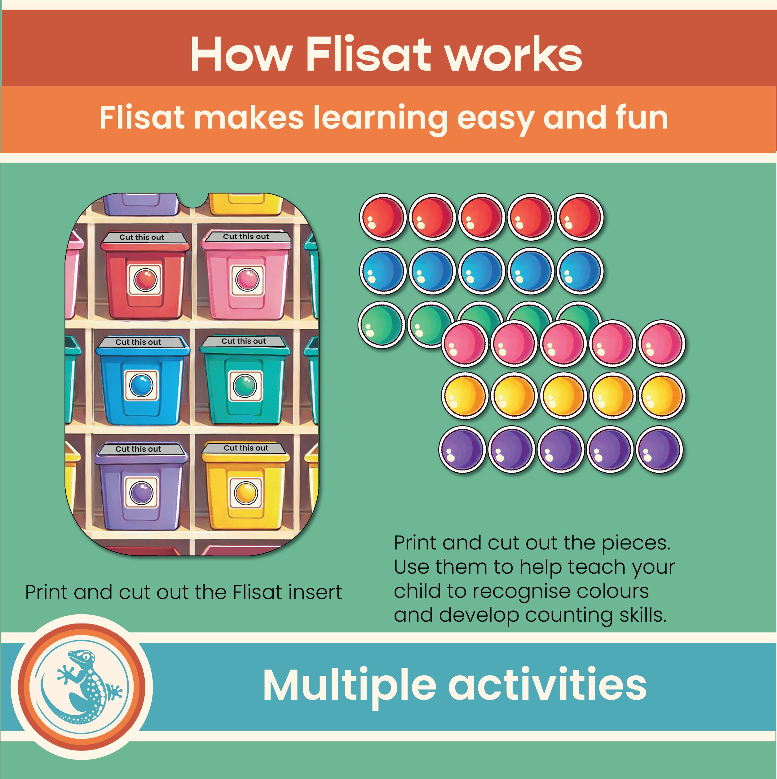 Slot the Balls Into the Colourful Storage Boxes: Flisat Insert, Sorting ...