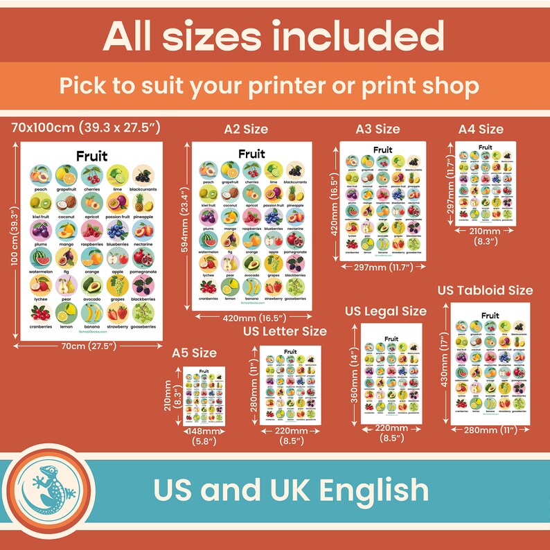 Fruit Colour Poster Printable, Homeschool Montessori Materials ...