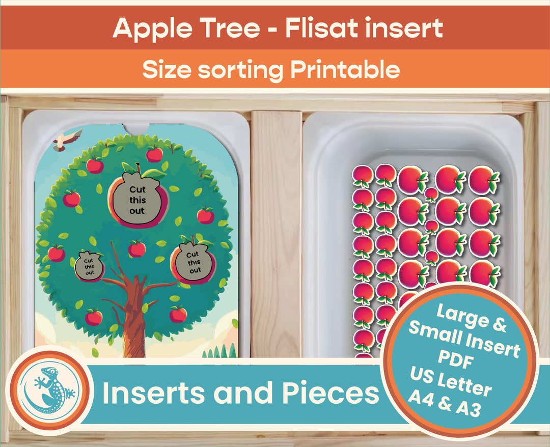 Flisat Insert Sort Apples by Size, Matching Activity, Printable ...