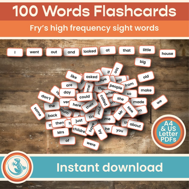 100 Fry Sight Words High Frequency Word Flashcards, Preschool ...
