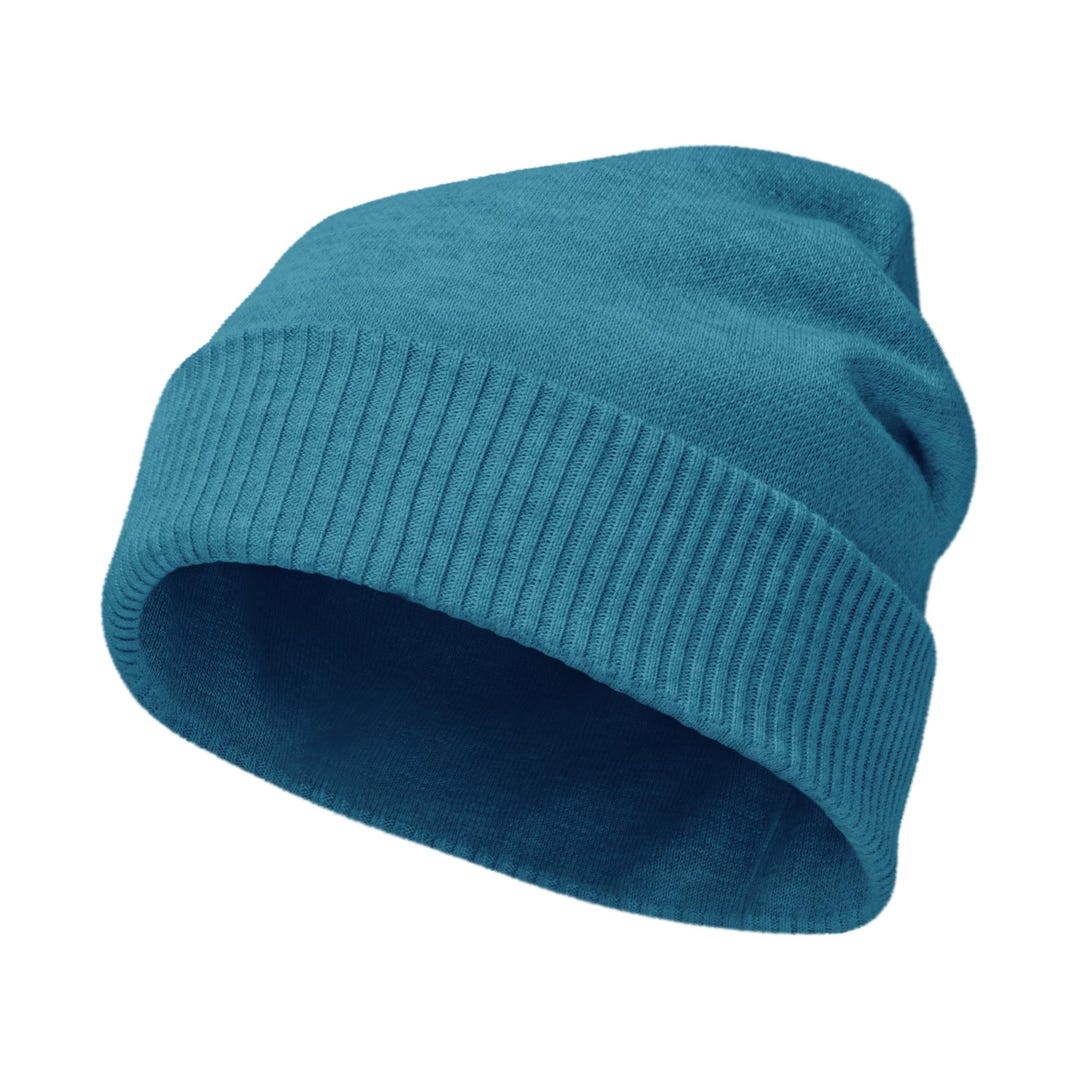 Knitted Beanie - Cyan - Etsy