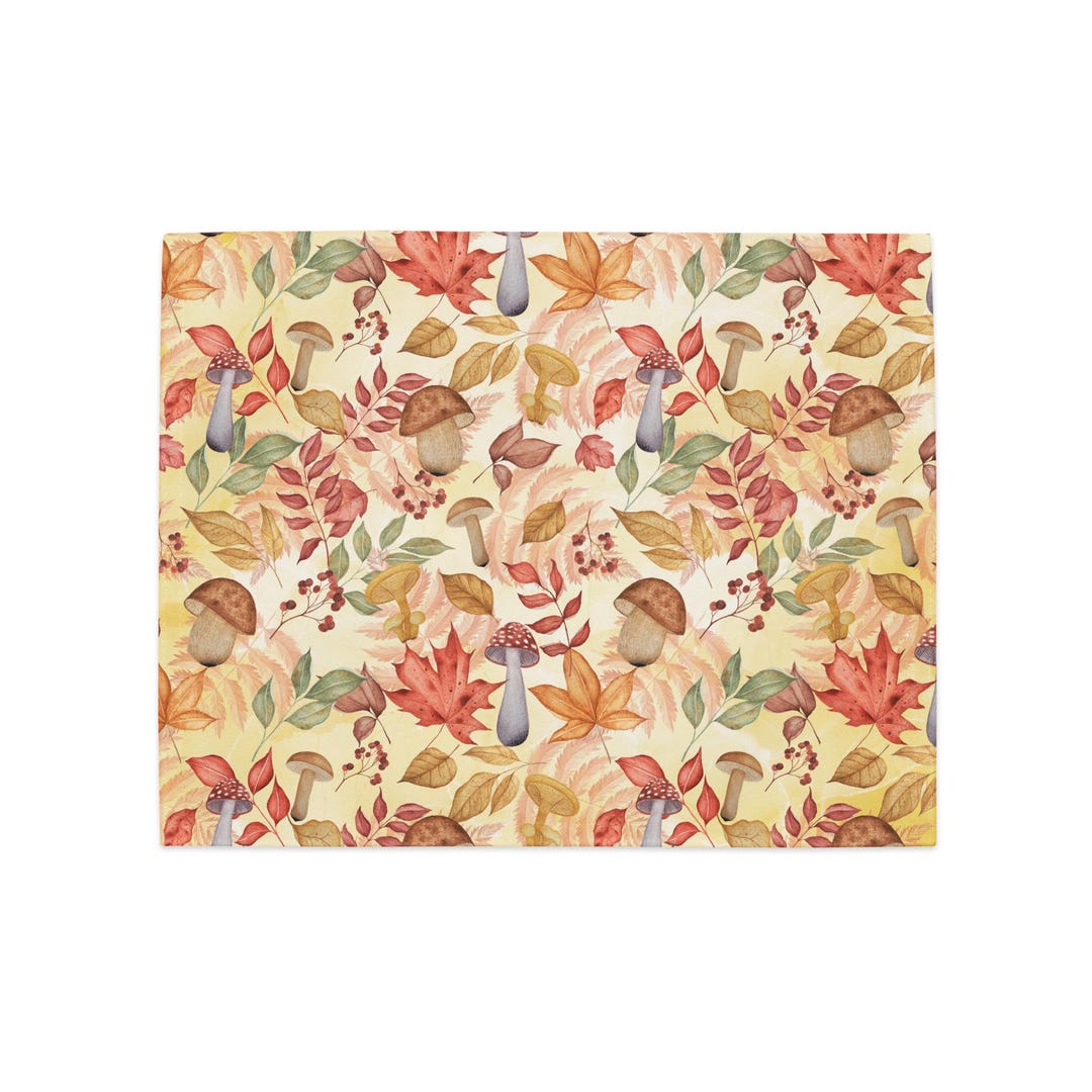 Placemat Set of 4 - Woodland Mushroom & Autumn Leaves Placemat – Mix-n ...
