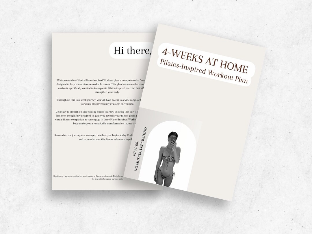 4 Week Workout Plan | Fitness Planner | Workout Planner | Pilates | at ...