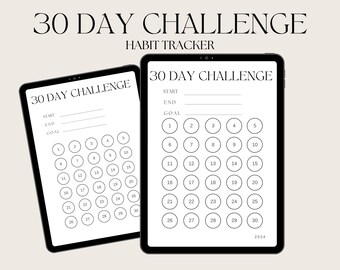 30 Day Challenge Printable, 30 Day Goal Tracker, Monthly Goal Planner ...