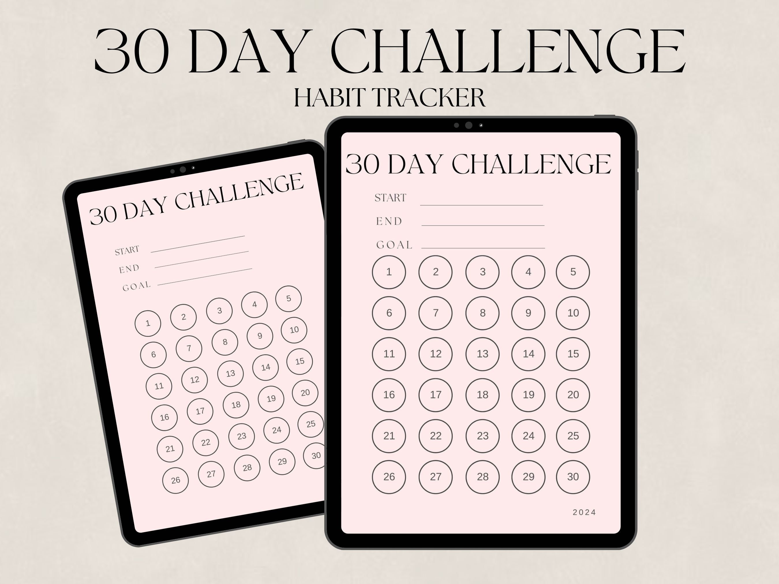 30 Day Challenge, 30 Day Habit Tracker, Health Tracker, Goal Tracker ...