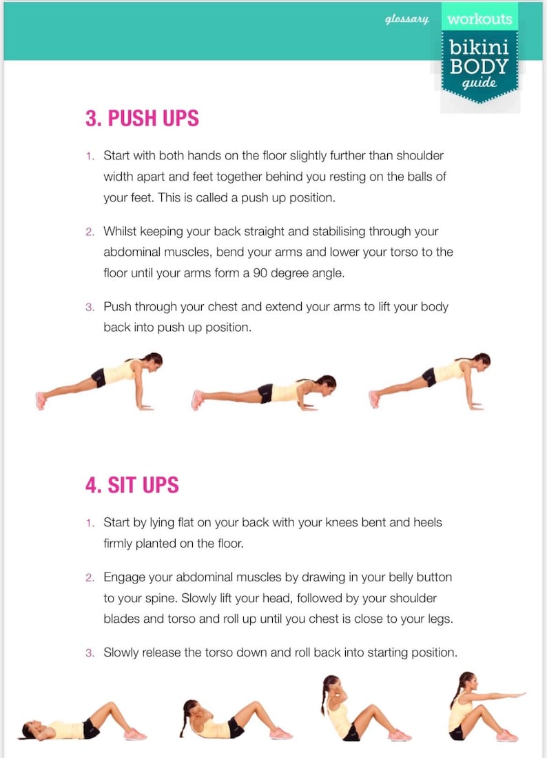 Kayla Itsines Bikini Body Guide, BBG, 12 Week Workout Plan , at Home ...