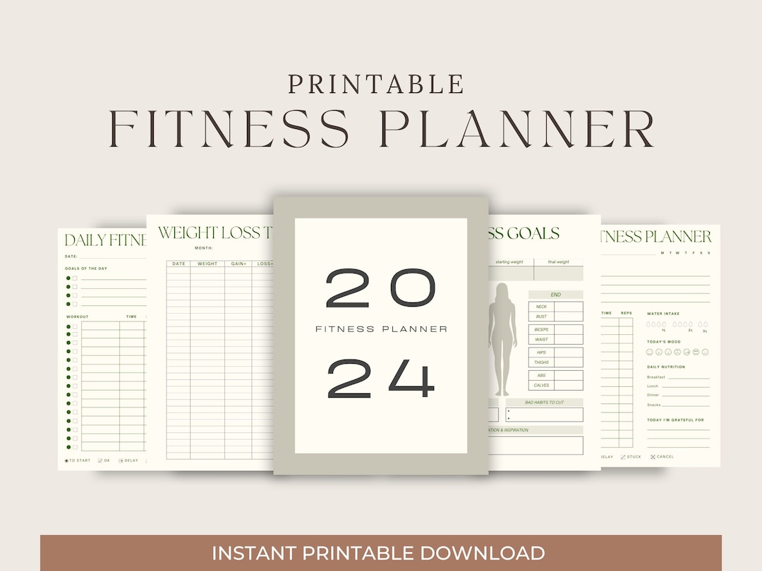 2024 Fitness Planner | Goodnotes Journal | Weight Loss Journal ...