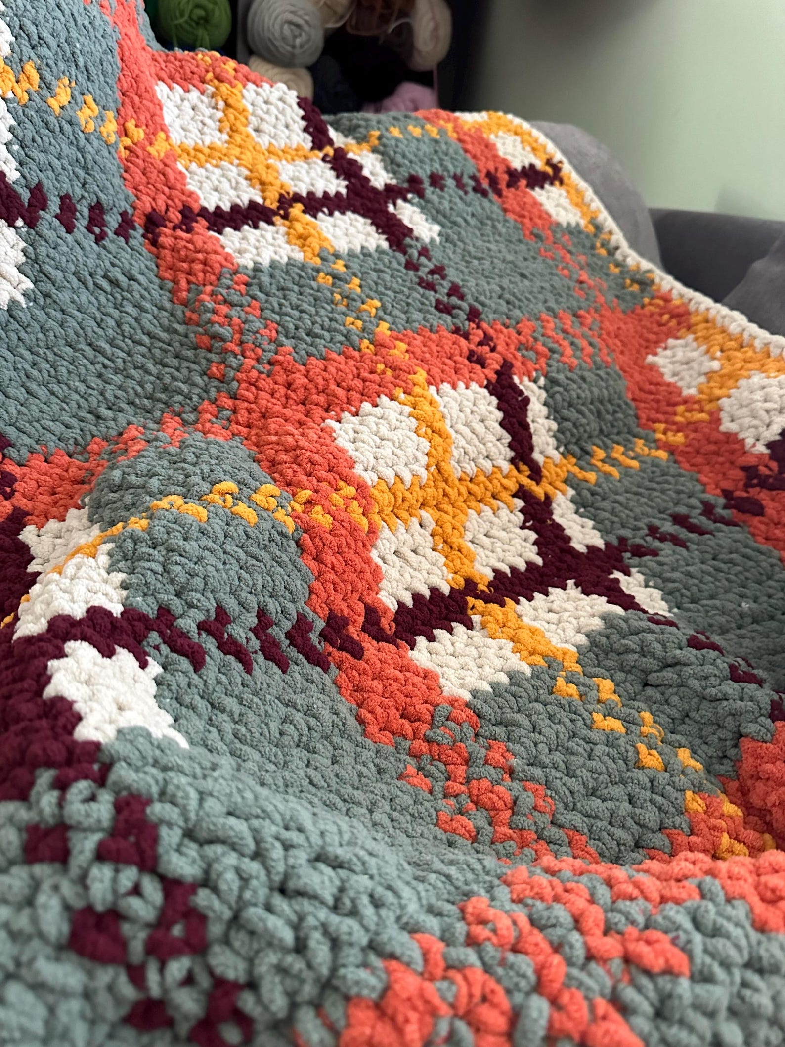 Autumn Plaid Throw Crochet Pattern *PDF PRODUCT ONLY* - Etsy