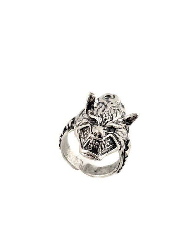 Wolf Ring Nordic Wolf Head Ring Unisex Stainless Steel - Etsy